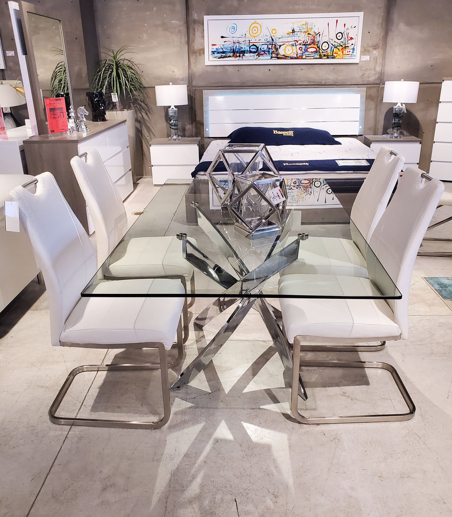 F2133 Rectangular Dining Table 4 Hds 5053 Dining Chair White 1501