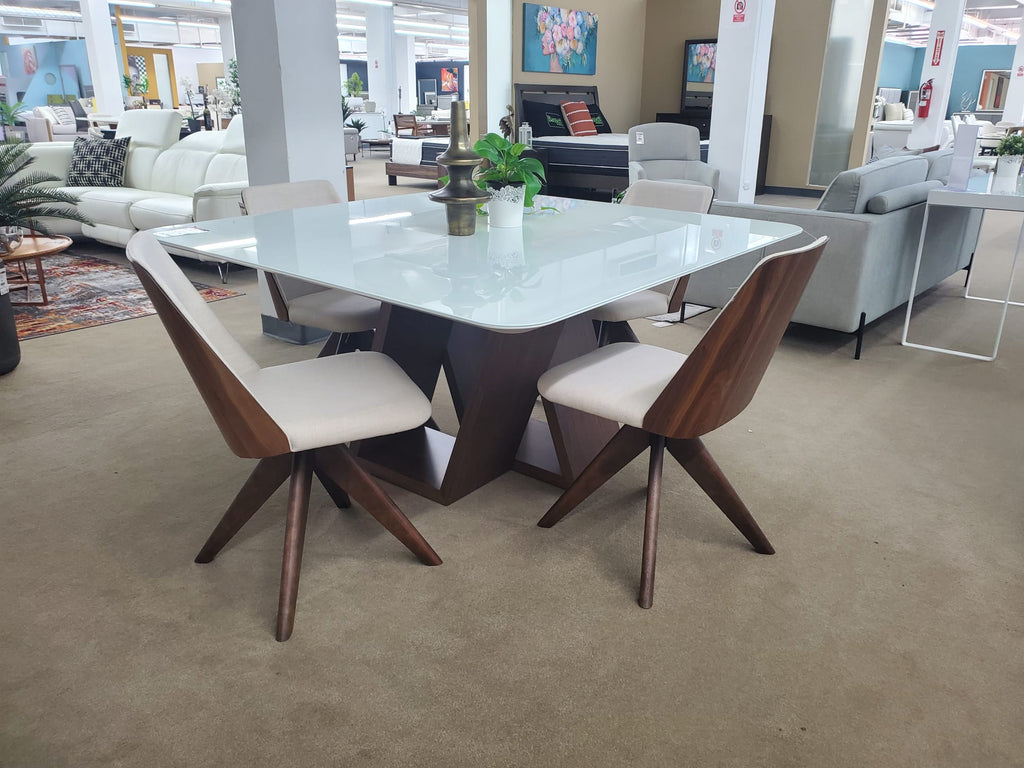 64008 Flora Base + ALICE Top 55"L x 55"W White Top Nogueira Base ...