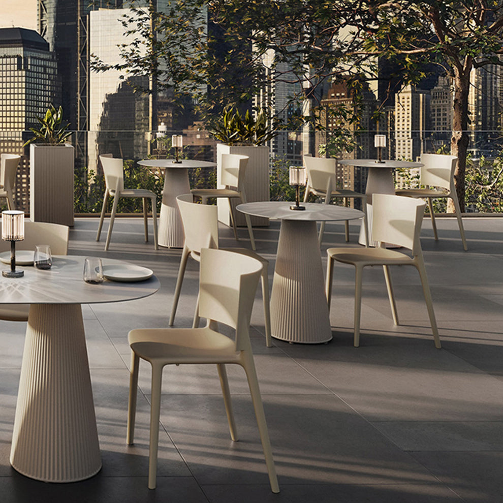 66127B GATSBY Bistro Table Round 31" S50 Solid Core Ecru – Ambiente Moderno