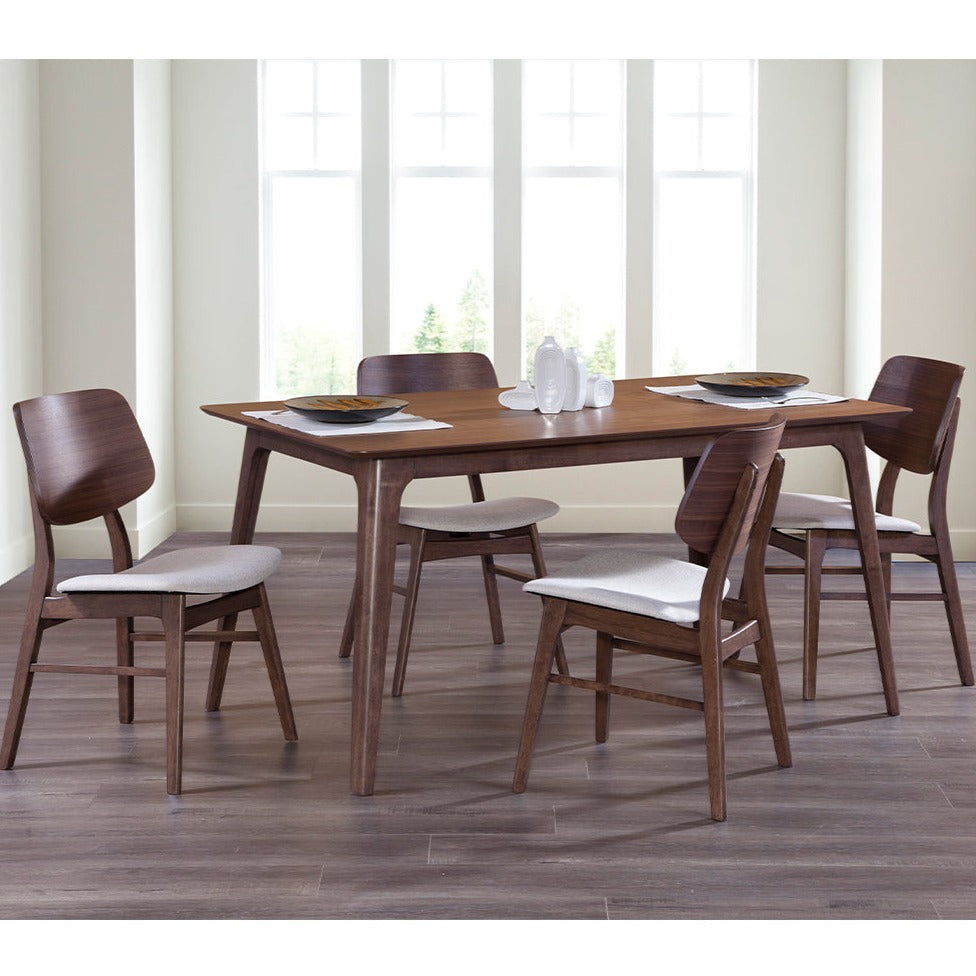 D1651 - Oscar Rect. Dining Table 60"x30" + (4) Dining Chair (Natural W ...