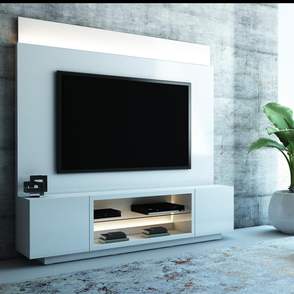 MONTAGE 1.8 - TV Stand 71" w/LED+Back Panel (UV White) - 46760 ...