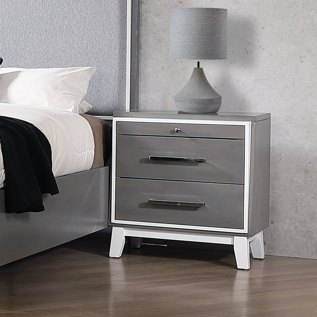 Zephyr - Nightstand White/Gray - 45888 – Ambiente Moderno